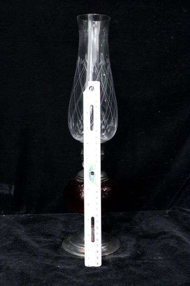 Antique 1920s Gorham Art Deco Ruby Red Glass and Silverplate Oil Lamp ...