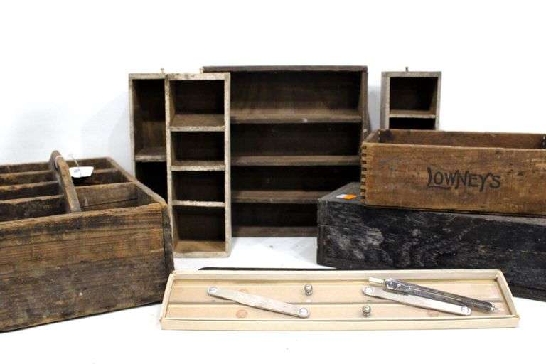 Vintage Wooden Boxes - Box Cubby Shelves, Box Shelves, Boxes with ...