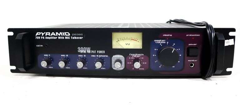 PYRAMID Model PA305 - 70V PA Amplifier with Mic Talkover. - Bunting ...