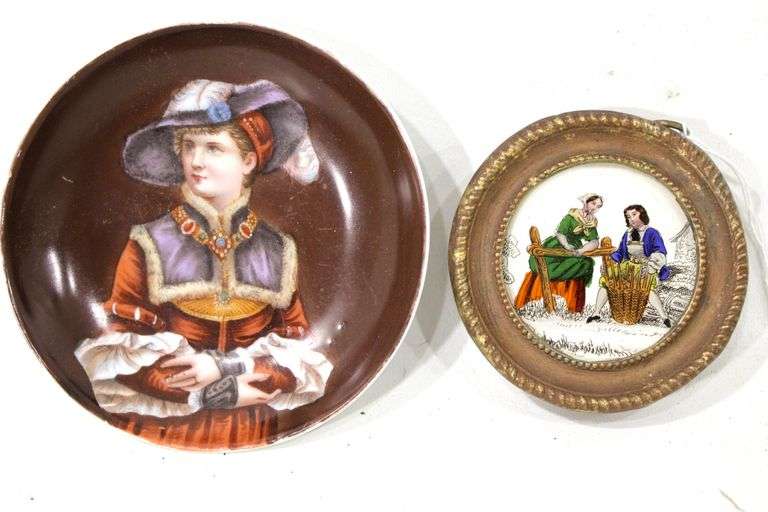 19th Century French Renaissance Miniature Hand Painted Portrait Plate ...