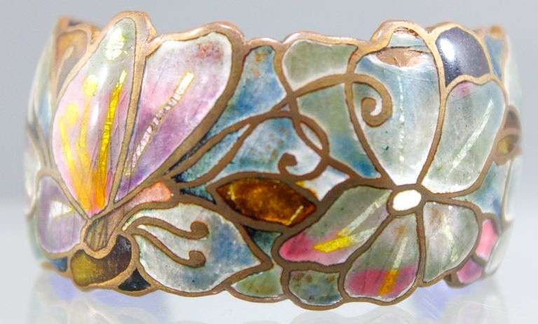 David Kuo Champleve enameled floral Cuff Bracelet. - Bunting Online ...
