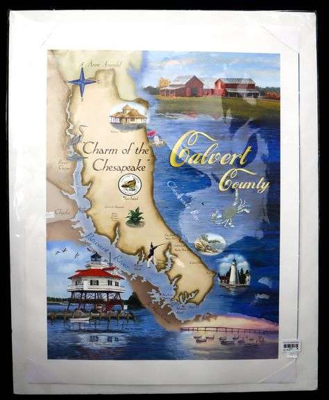 Illustrated Map of Calvert County by Mary Lou Troutman (American 1957 ...
