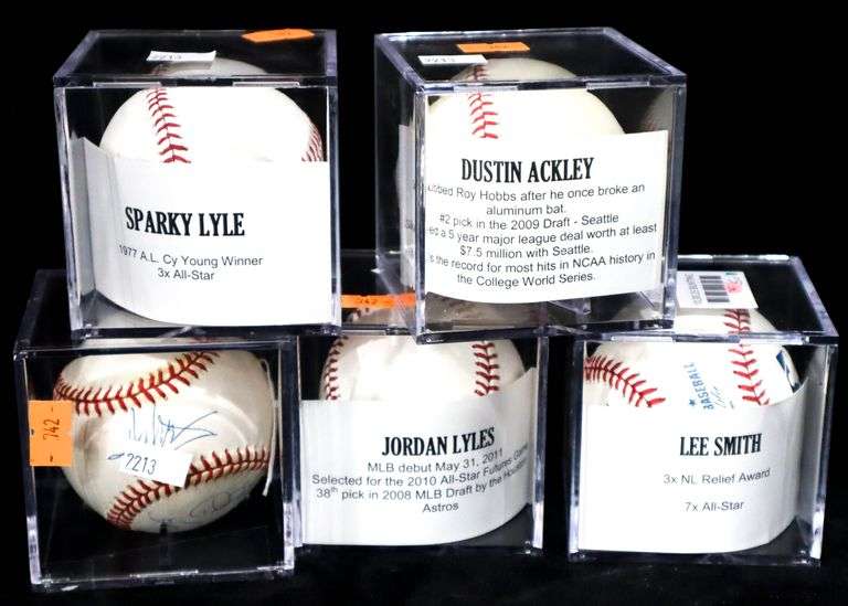 Collector Baseballs: Sparky Lyle, Dustin Ackley, Jordan Lyles, Lee ...