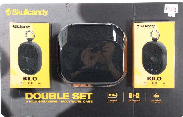 Skullcandy Double Set - 2 Kilo Speakers and EVA Travel Case - Bunting ...