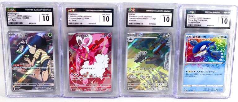CGC Graded Pokémon Cards Includes - Lairon 2024 Japanese Transformation Mask Gem Mint 10, Kyogre ...