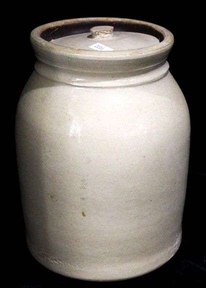Vintage Stoneware Pickling Crock with Lid - Bunting Online Auctions