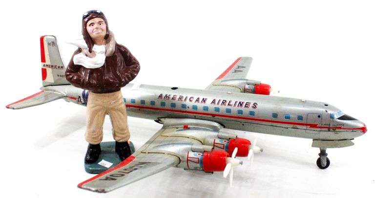 Vintage 1950s American Airlines Tin Toy Airplane by Daiya Japan - and ...