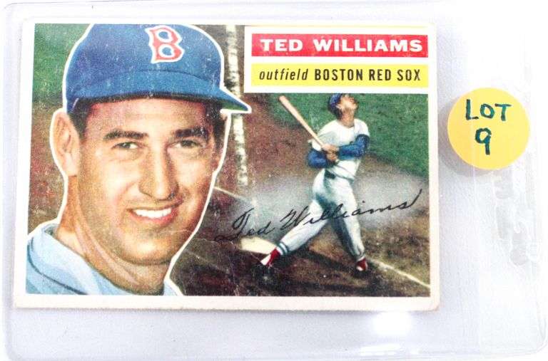 1956 Topps Ted Williams, Crease Free. - Bunting Online Auctions