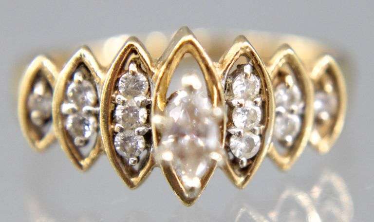 Diamonds (tested) set in a 14 KT Gold Ring, size 8 1/2. (4 gm t.wt ...