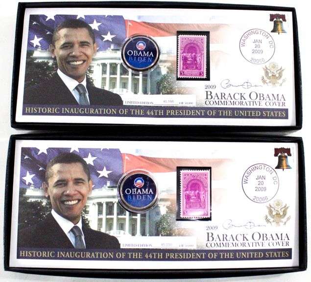 Two 2009 Barack Obama Colorized Commemorative Half Dollar Covers ...