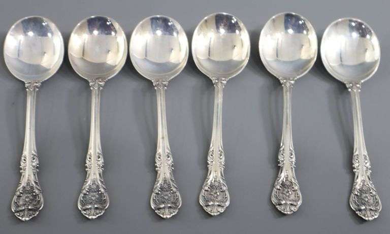 Sterling Silver Gorham King Edward Soup Spoons. Total Weight 219 G ...