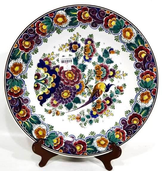 Signed - Hand Painted Delft Polychrome Made in Holland Plate - Bunting ...