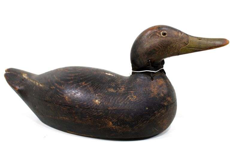 Vintage Mason Premier Grade Black Duck Decoy, Shows VERY old repairs ...