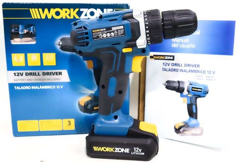 Work Zone 12V Drill Driver - Bunting Online Auctions