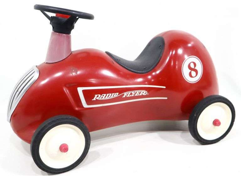 Vintage Radio Flyer Little Red Roadster Model #8 Metal Push Race Car ...