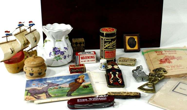 Vintage Wood Book Box Filled with Old Treasures: Top Value Stamp Book ...