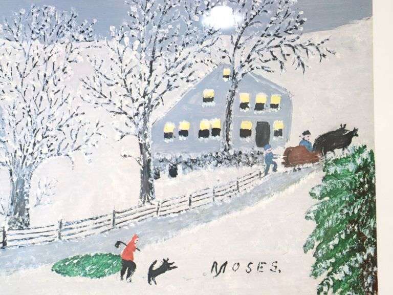 "First Snow" by Grandma Moses a.k.a. Anna Mary Robertson Moses ...