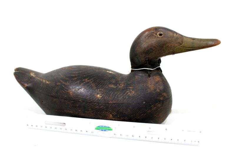 Vintage Mason Premier Grade Black Duck Decoy, Shows VERY old repairs ...