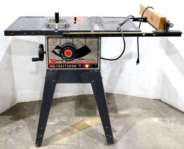 Sears Craftsman 10" Motorized Table Saw - Bunting Online Auctions