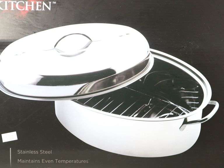 "Hell's Kitchen" Stainless Steel Commercial Roasting Pan 12 Qt ...