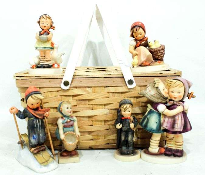 Antique 1950-1959 (Mark) and Other Hummel Goebel Figurines and Basket ...