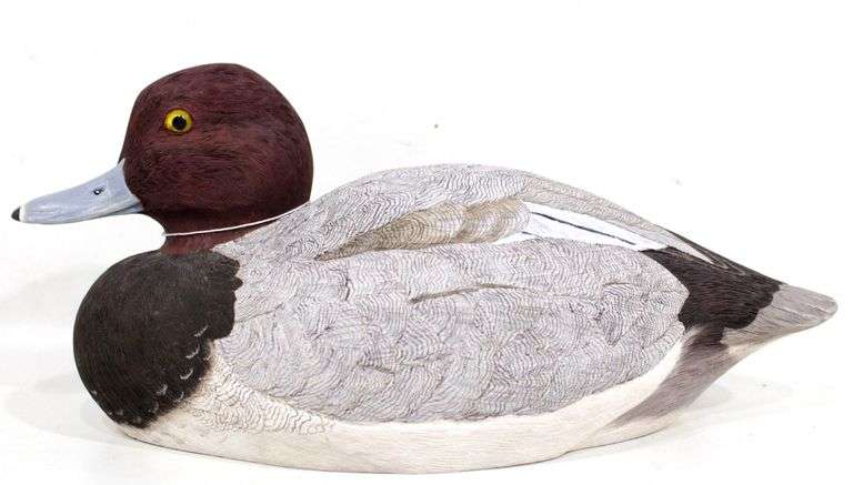 Hand Carved and Painted Redhead duck decoy , made and signed by W ...