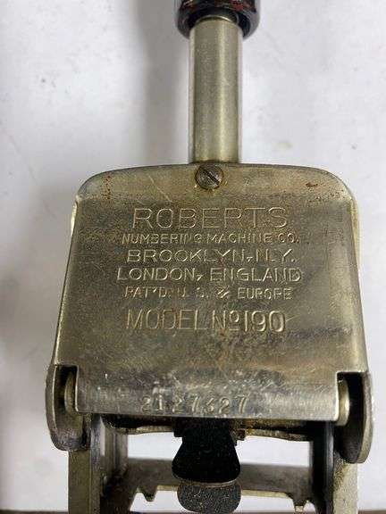 Vintage 1910-1935 Roberts Numbering Machine Co. Model No. 190 ...
