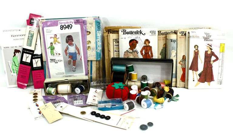 Vintage Sewing Items Includes : Butterick and Simplicity Patterns ...