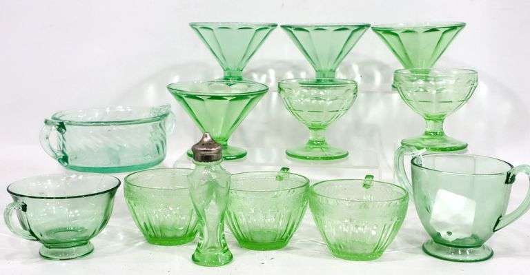 Vintage Uranium Green Glassware / Tableware Ware and Accessories ...