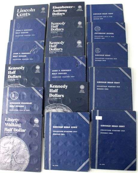 17 Whitman Coin Books. 7 Penny & Nickel Books with varying amounts of ...