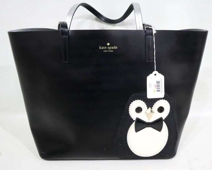 Kate Spade Clifton Lane Little Len Glitter Penguin Black Tote Bag ...