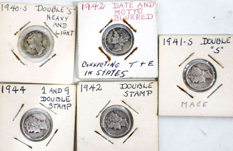 Mercury silver dime error coins , 1940 "S" " Double "S" , 1941 "S ...