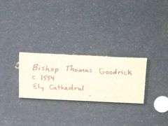 Vintage Rubbings - "Bishop Thomas Goodrick c. 1554 Ely Cathedral" - and ...