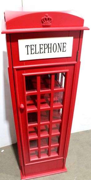 London Telephone Booth Bookshelf Display Cabinet 45"x14"x14" - Bunting ...