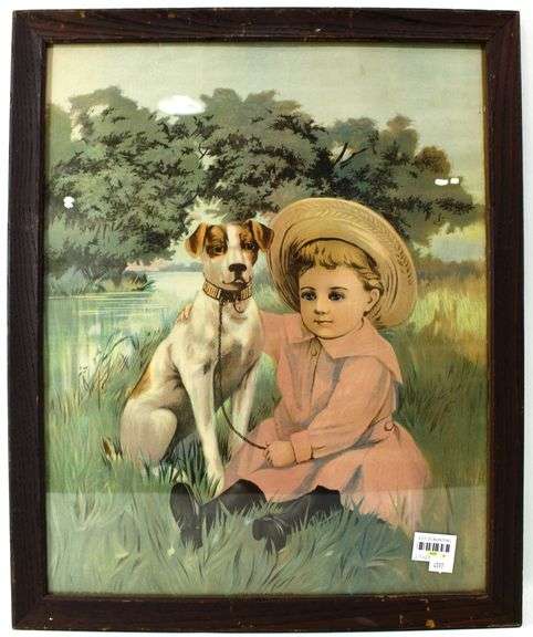 "Little Willie and His Dog" Copyright 1905 by James Lee, Chicago - 23 x ...