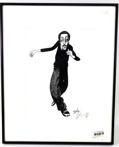Signed Paul Szep Cartoon of Sammy Davis Jr. Numbered 74/95. 17x14 ...