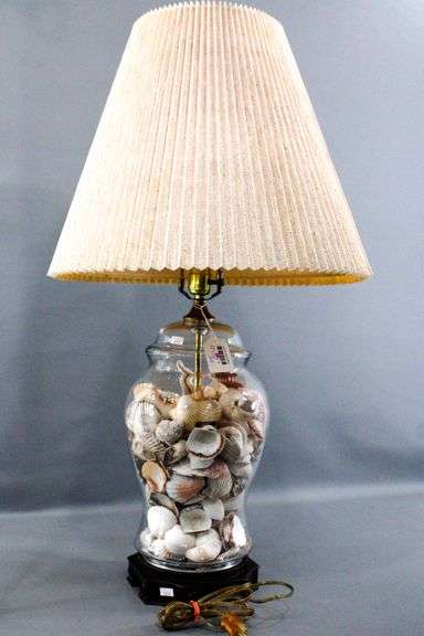 Seashell Filled Glass Vase Base Table Lamp with Shade - 32" - Bunting ...