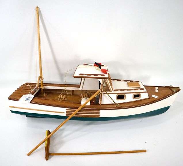 Vintage Hand Constructed Crabbing Boat Model. Comes with a stand in ...