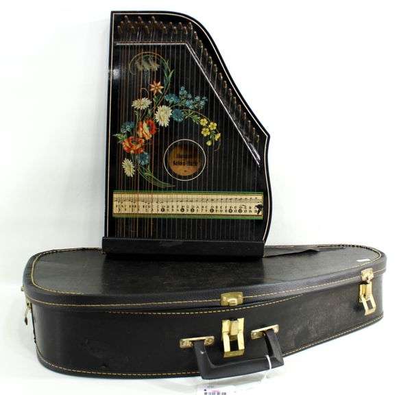 Vintage Jubeltone Konzert Salon Harfe Autoharp Zither Made in Western ...