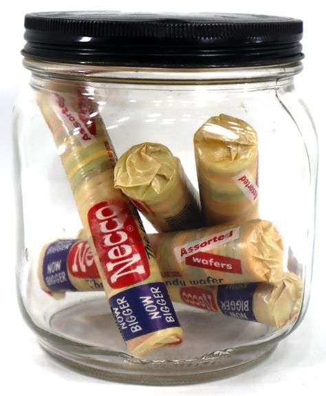 Jar of Necco Wafers. 5 Packages. - Bunting Online Auctions