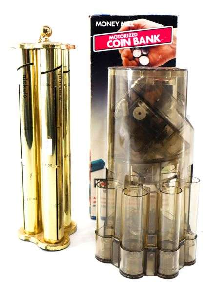 Money Mill Motorized Coin Bank with Box - and - Mid-20th Century Brass ...