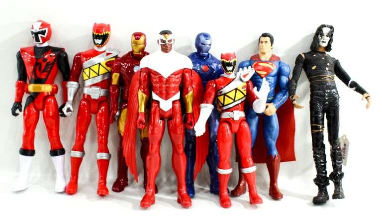 The Crow, Blue Ironman, The Falcon, Superman, and Power Ranger Action ...