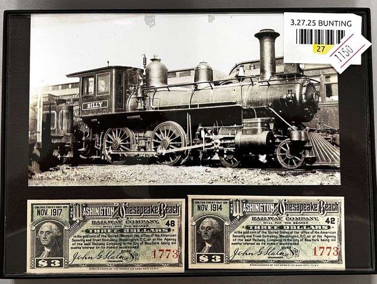 Washington Chesapeake Beach Railway Company Memorabilia: Puffing "Billy ...