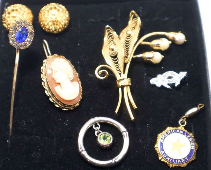 Mish mash of goodies: 12 KTGF Brooch by CR.Co.; Earrings by Monet ...