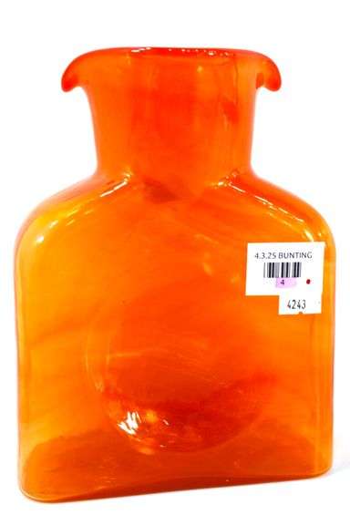 Blenko Handcraft Vibrant Tangerine Double Spout Art Glass Water Bottle ...