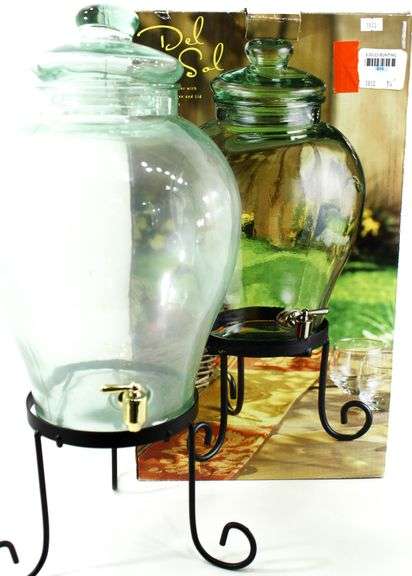Del Sol 1.2 Gallon Glass Beverage Dispenser with Stand, 16" - Bunting ...