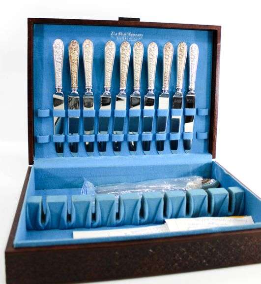 Sterling Silver Stieff Repousse Hollow Handle Knives & Serving Flatware ...