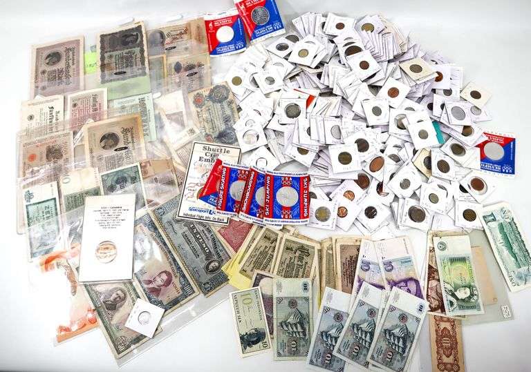400+ Foreign Coins and Tokens - 1846- 1970 and 100+ Foreign Currency ...
