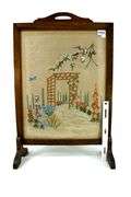 Garden Floral Embroidery Handwork Textile in Free Standing Wood Frame ...