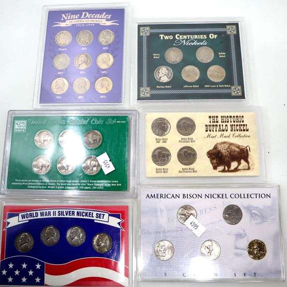 Coin Collection in sealed display cases , The historic Buffalo Nickel ...
